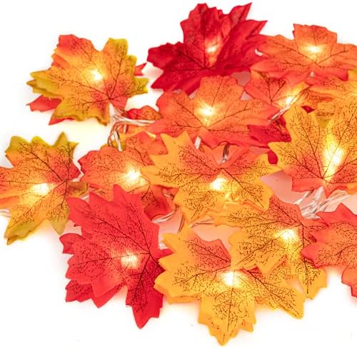 Amazon.com: Konictom Fall Leaf String Lights,8.5Ft Fall Outdoor Lights ...