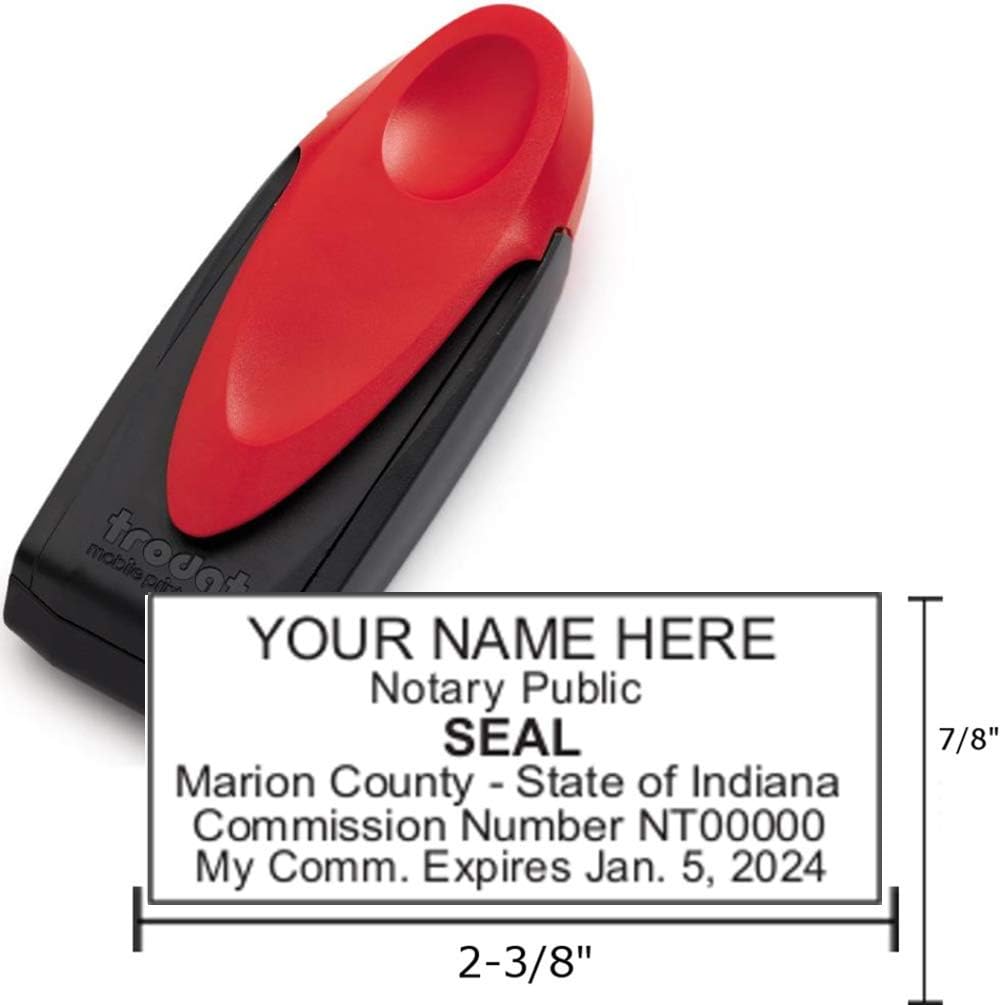 Amazon.com : Red Standard Mobile Notary Pocket Stamp (Black Ink ...