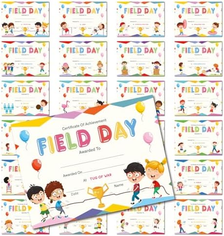 Amazon.com : Gilprop 24 Pcs School Field Day Achievement Award ...