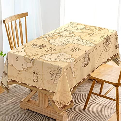 Amazon.com: Hafangry World Map Tablecloth Adventure World Awaits Party ...