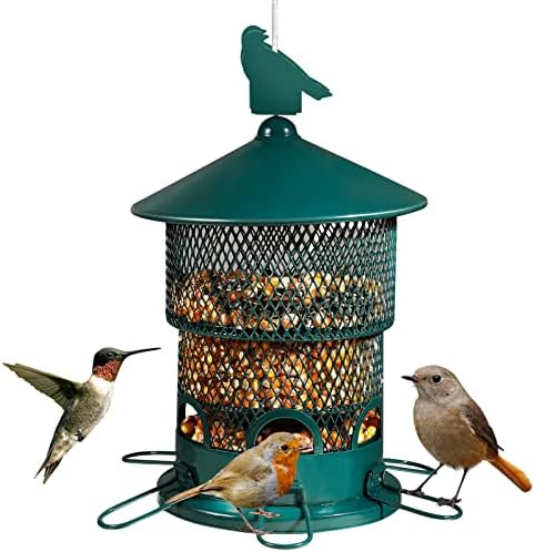 Amazon.com : Bird Feeder for Outdoors Hanging, Metal Wild Bird Feeders ...