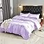 Amazon.com: HOdo Home Satin Pink Duvet Cover Queen, 100% Microfiber 3 ...