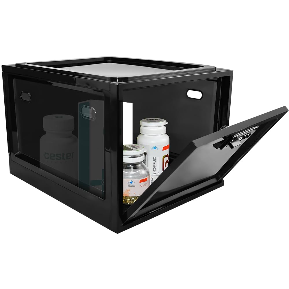 ADERTOS Medicine Lock Box Lockable Box Transparent Medication Lockable ...