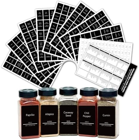 Amazon.co.jp: SELECOCO Condiment Labels, Refill Container Labels, Spice ...