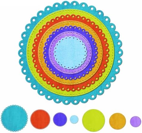 Amazon.com: XMZZMX Lace Round Circle Combination Die Cuts for Card ...