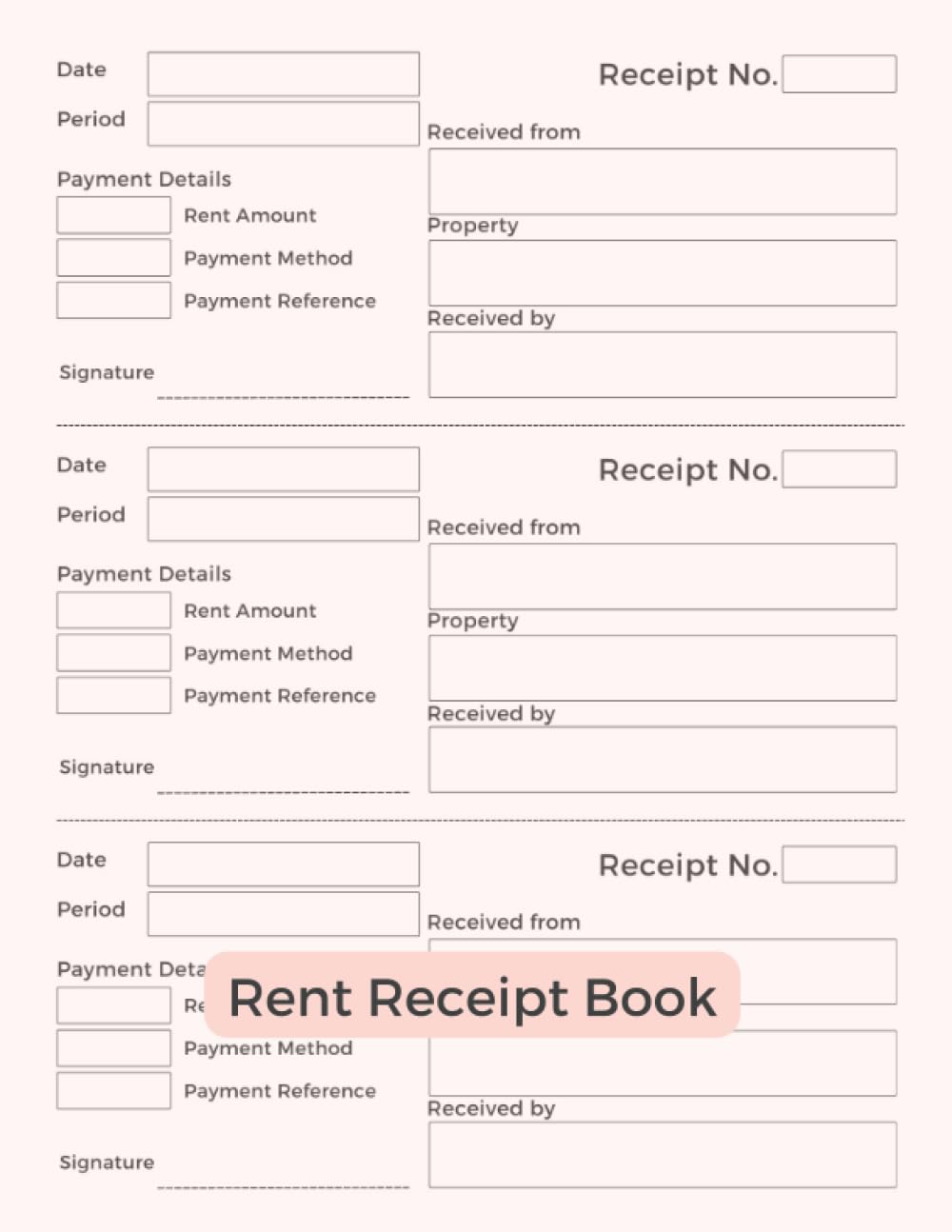 Amazon.com: Rent Receipt: Rental Property Receipt Book (3 Blank ...