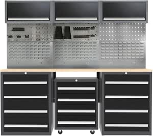 Amazon.com: Steel Garage Storage Cabinet System with Lockable Cabinet ...