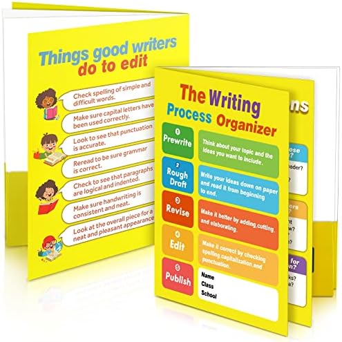Amazon.com : Ctosree 12 Pcs Writing Process Pocket Folders Writing ...