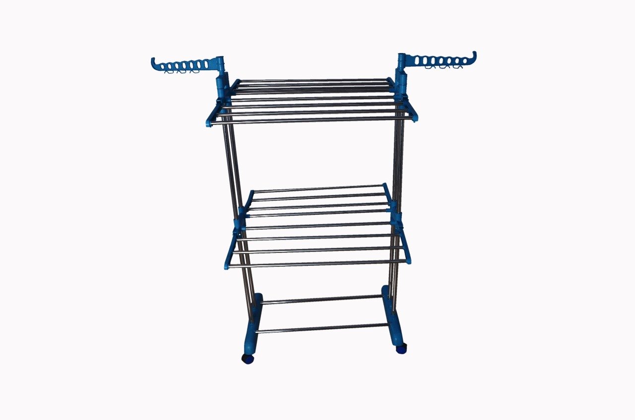 Buy SUNDEX Full Size, Heavy Duty Double Pole Cloth Drying Stand ...