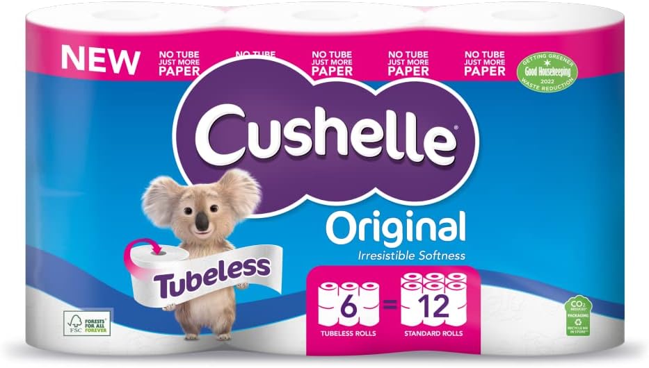 Cushelle Tubeless Toilet Tissue 6 Double Rolls : Amazon.co.uk: Grocery