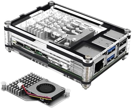 Amazon.com: Geekworm Acrylic Case with Power Button & Official Raspberry Pi 5 Active Cooler for ...