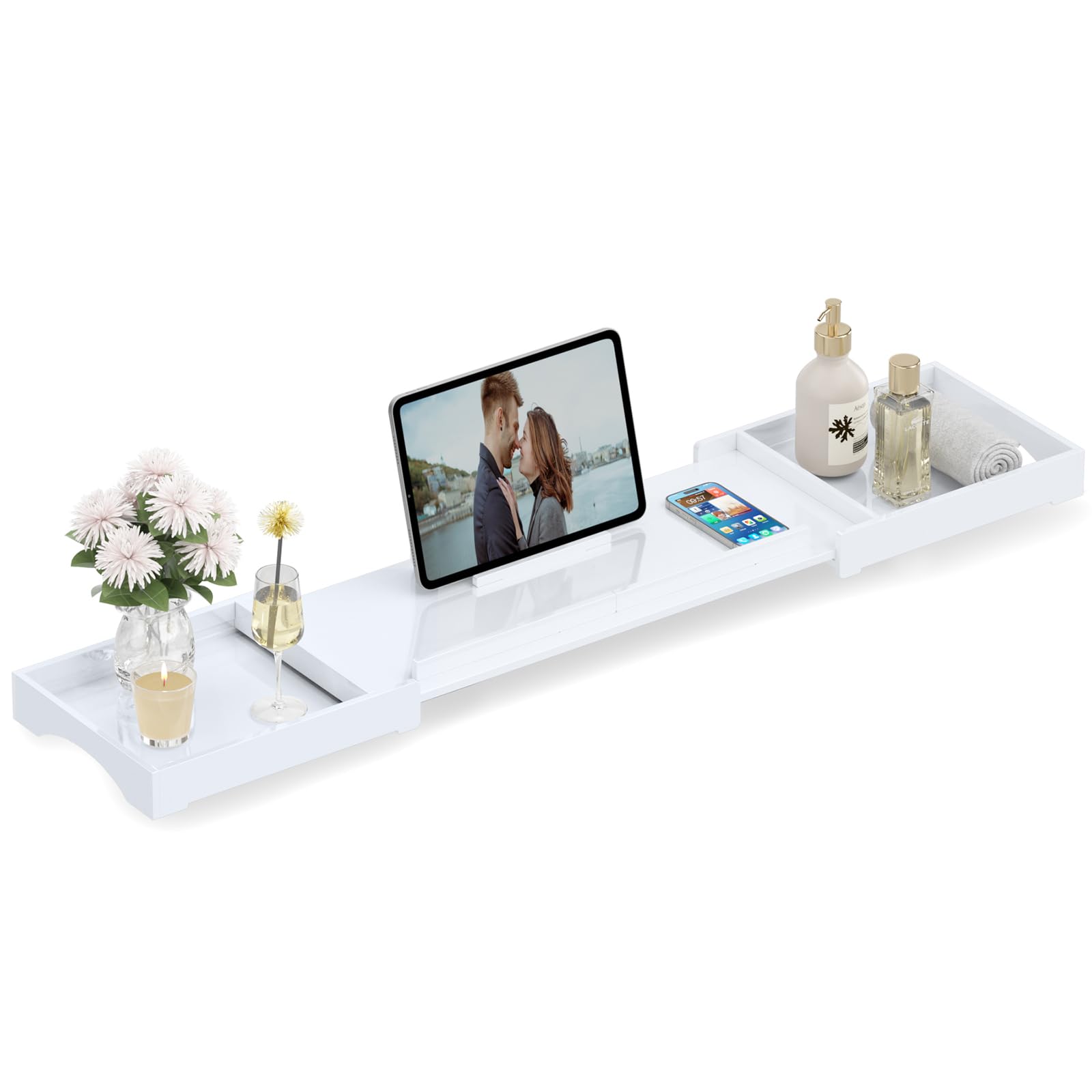 Bathtub Tray Caddy Table for Tub - Rulyyo Tub Tray Bath Caddy Tray for ...