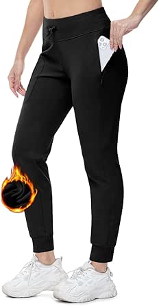 Amazon.com: Rdruko Women's Fleece Lined Joggers Pants Water Resistant ...