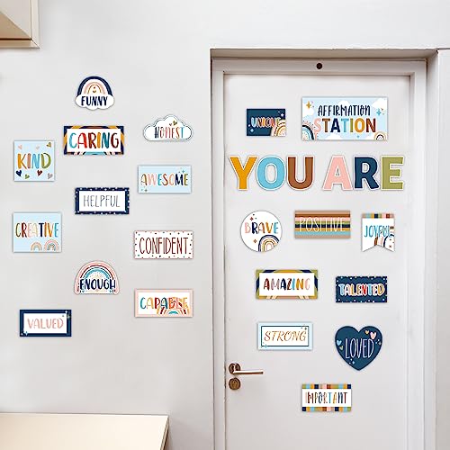 Snapklik.com : Boho Affirmation Station Bulletin Board Set Rainbow ...