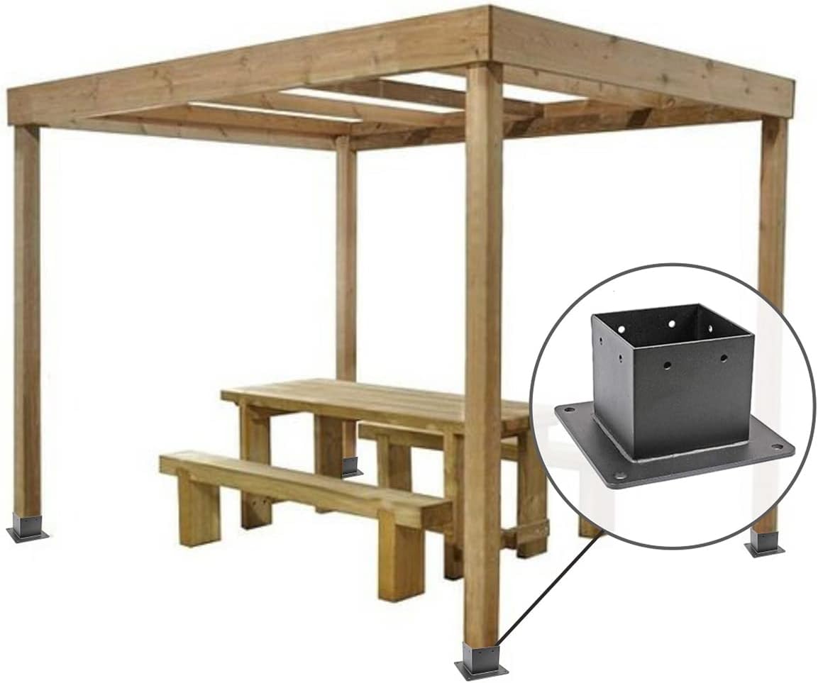 Base de poste de valla de madera 4×4, base de anclaje de poste con ...