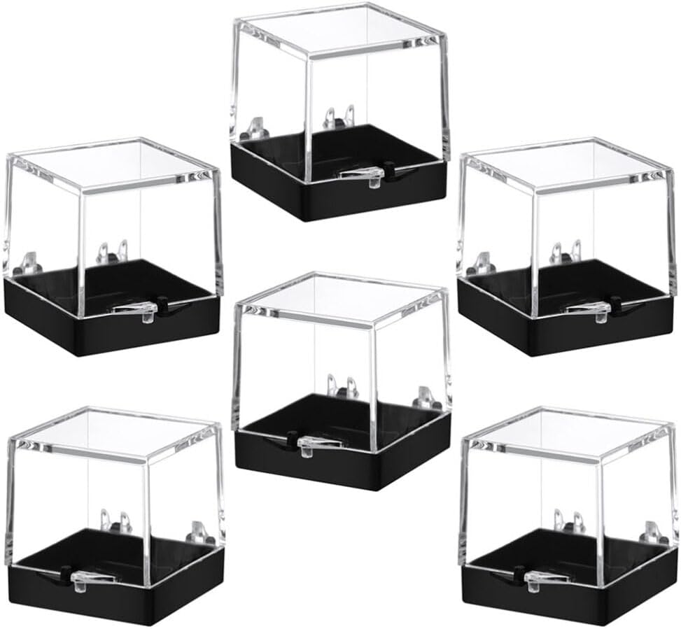 Amazon.com: 6pcs Mineral Specimen Boxes Clear Square Display Cases for ...