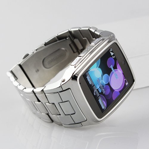 Stainless Steel Mobile Watch Phone with Java Skype,Newest Bluetooth ...