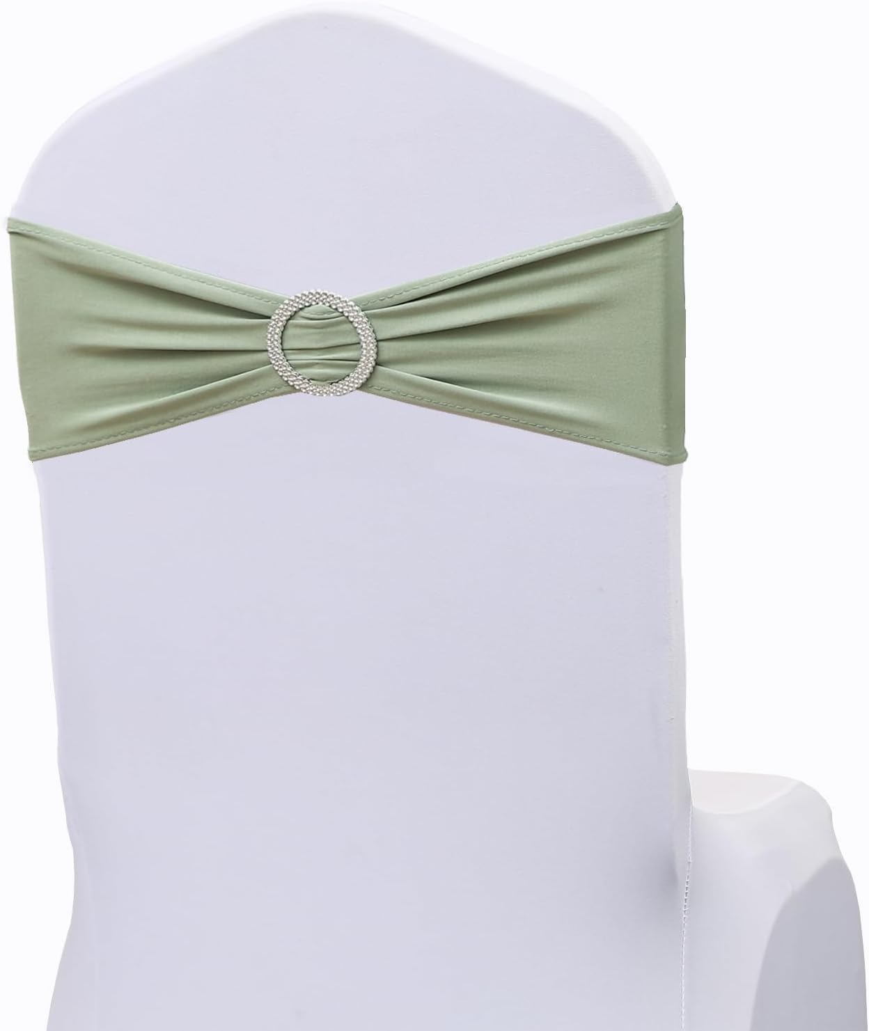 Amazon.com: JKDMJF Sage Green Chair Sashes Bows - 50 PCS Stretch ...