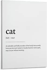 Amazon.com: Cat Definition Art Print Canvas Art Poster And Wall Art ...