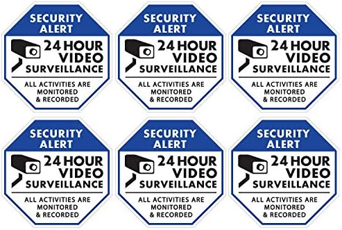 CCTV Camera Video Surveillance Security Door & Window Stickers, Blue ...