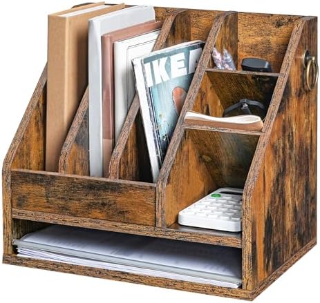 Amazon.com: HOOBRO Mail Sorter, Wooden Literature Organizer, Desktop ...