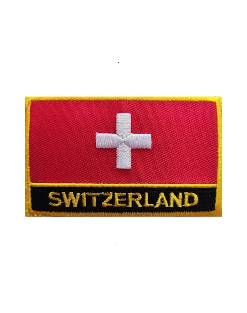 Amazon.com: Uijokdef 1 PCS Switzerland Flag Patches Iron On or Sew On Embroidered Tactical ...