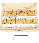 HSEAMALL 15 PCS Router Bits 1/4 shank for Palm Router Tool 6.35mm ...