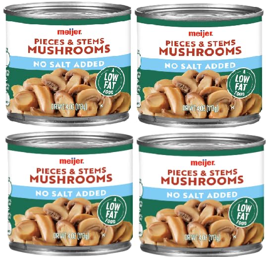 Amazon.com : Mushrooms Pieces & Stems No Salt Added (Pack Of 4 Cans) 4 ...