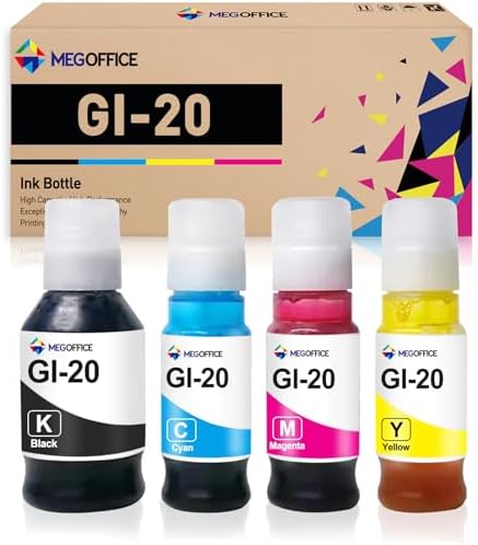 Amazon.com: MEGOFFICE Compatible Refill Ink Bottles for Canon GI-20 ...