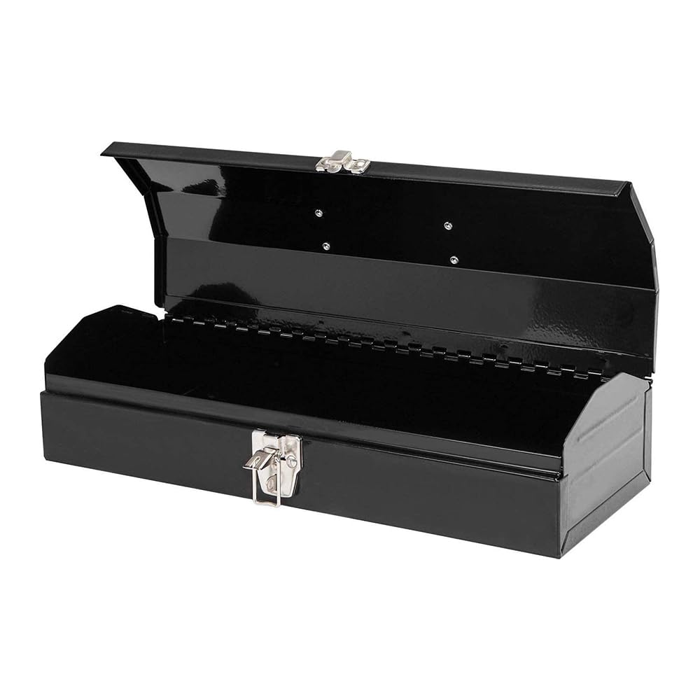 Hip Roof Style Portable Steel Tool Box with Metal Latch Closure, 16 ...