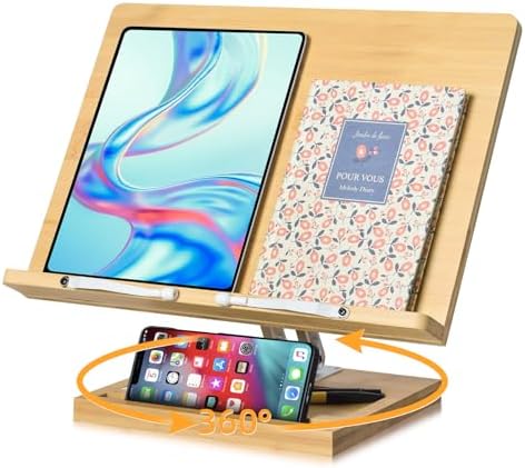 Amazon.com : Adjustable Acrylic Book Stand for Reading, UPERGO Book ...