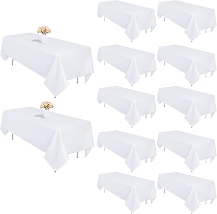 Amazon.com: 12 Pack White Table Cloth 60 x 102 Inch Rectangular ...