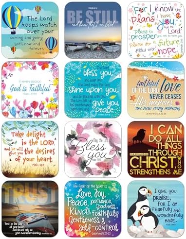 Amazon.com | Inspirational Scriptures Coaster Set of 4 | Encouraging ...