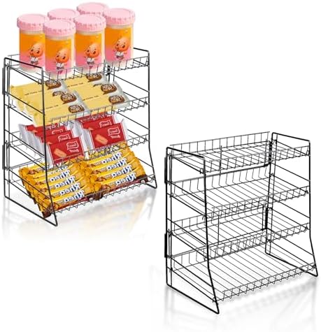 Amazon.com - 3 Tier Stackable Snack Organizers with 3 Divinder 5 Hooks ...