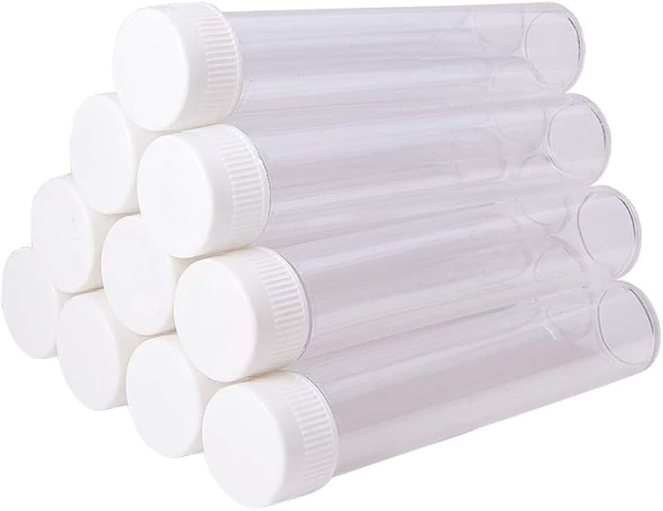 Amazon.com: clear plastic storage tubes with caps