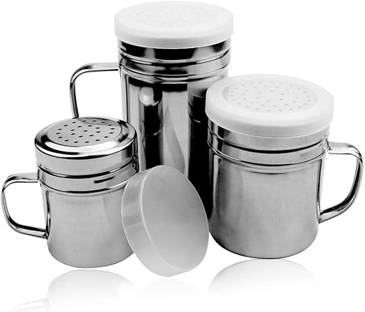 Amazon.com: LeonBach 3 Pack Stainless Steel Seasoning Shaker Bottles ...