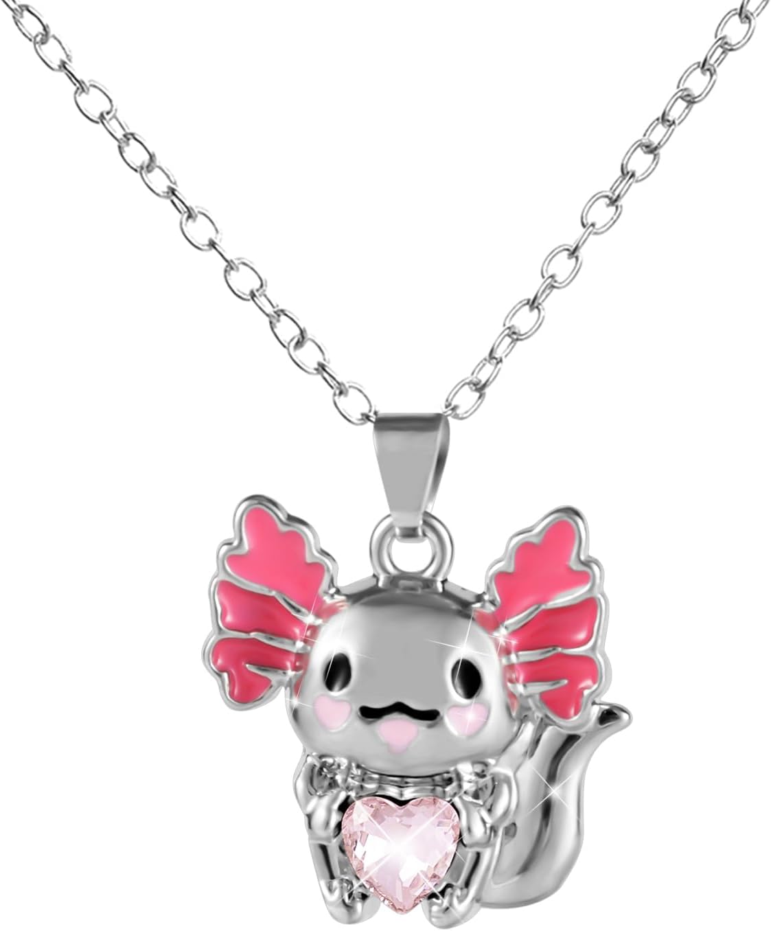 Cute Axolotl Necklace, Pendant Necklace for Women Axolotl Crystal ...