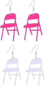 Amazon.com: 2 Pairs Funny Fight Folding Chair Dangle Earrings for Women ...