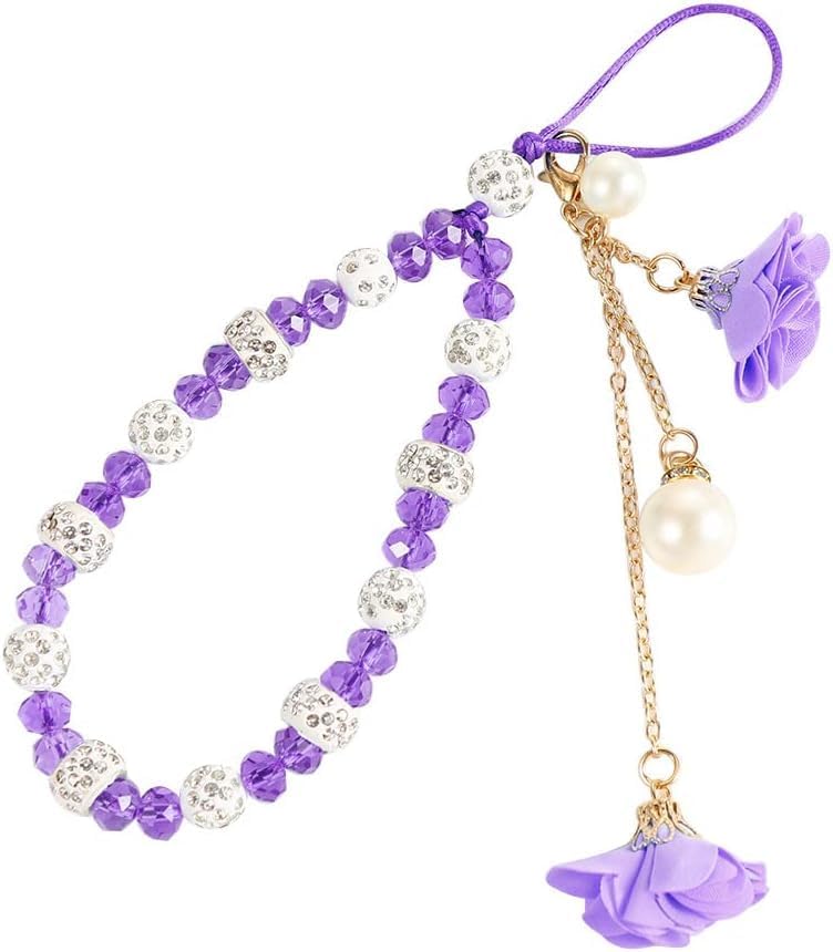 Amazon.com: Omorro Cell Phone Straps Phone Chain Strap Crystal Flower ...