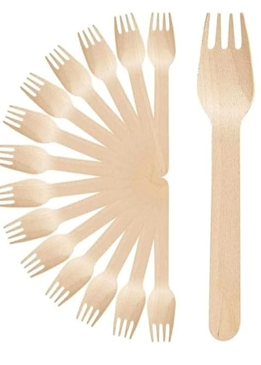 Buy MFS Disposable Wooden Fruit Fork Sets | Mini Fork for Snacks | Eco ...