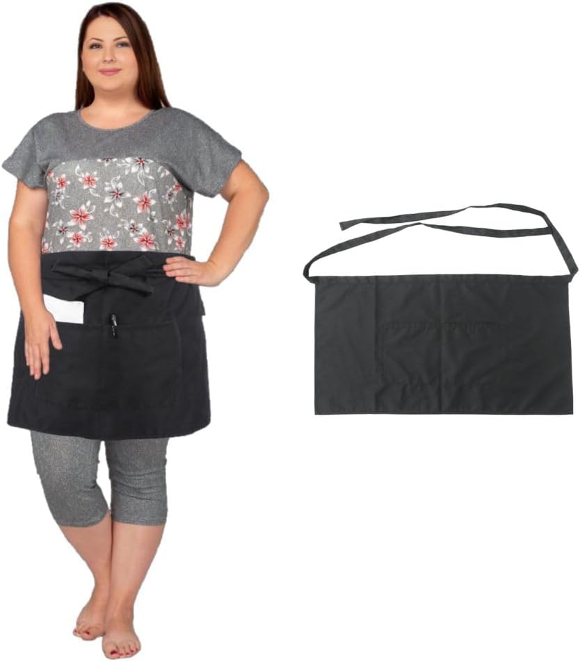 Amazon.com: LISSOMPLUME Kitchen Half Waist Apron Work Money Holder ...