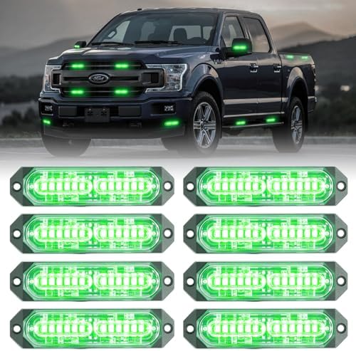 Amazon.com: WINECO Green 8pcs Ultra Slim LED Emergency Strobe Police ...
