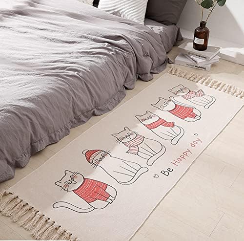 Cotton Rag Rug Washable Hand Woven for Living Room Door Mats Kitchen ...