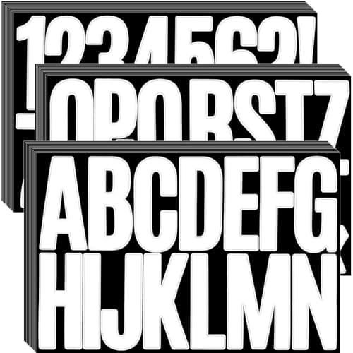 HIDOSNG 18 Sheets Alphabet Number Stickers, 3 Inch Self Adhesive Vinyl ...