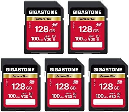 GIGASTONE 128GB 5-Pack SD Card, Camera Plus, V30 SDXC Memory Card High ...