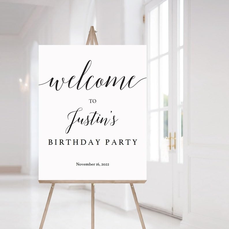 Amazon.com : Birthday Party Welcome Sign, Template Birthday Welcome ...