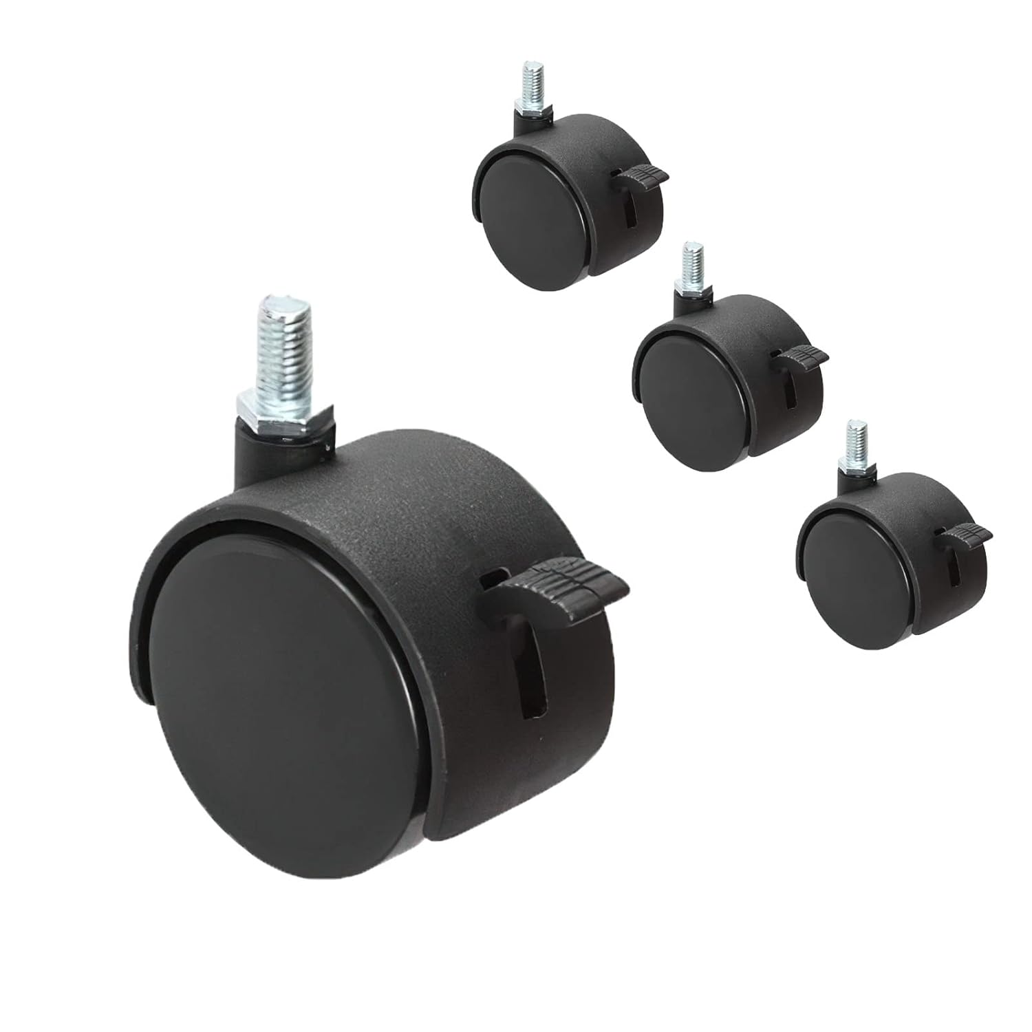 LASEGO 2 inch Nylon Plastic Threaded Stem Casters Screw Stem Diameter 5 ...