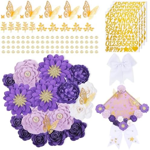 Paper Flowers for Graduation Cap Decoration Kit, Small Roses Flores for ...