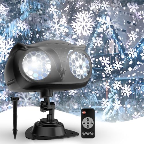 NACATIN Christmas Projector Lights, Water-Resistant Snowflake Snow ...