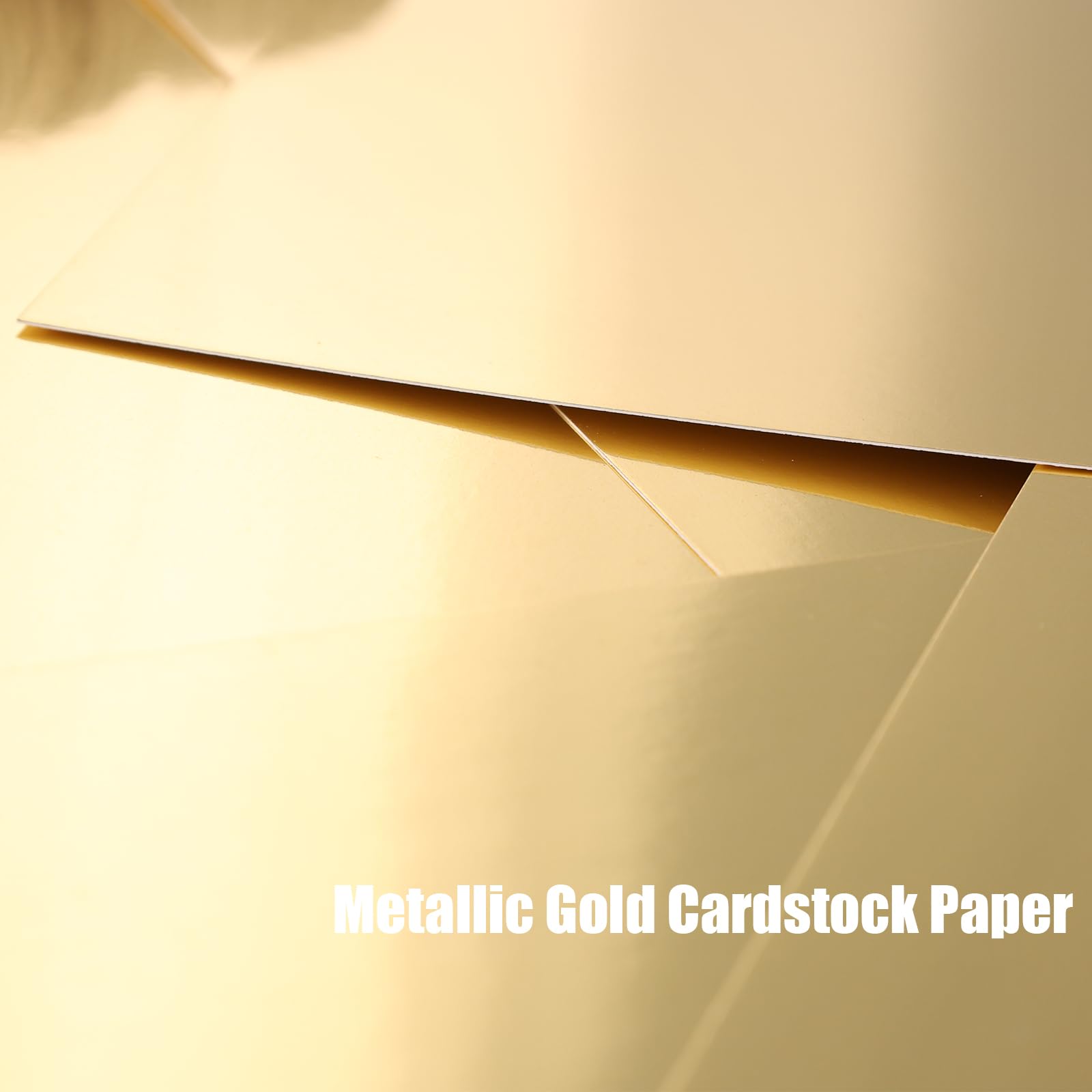 Snapklik.com : BigOtters 60 Sheets Metallic Gold Cardstock Paper